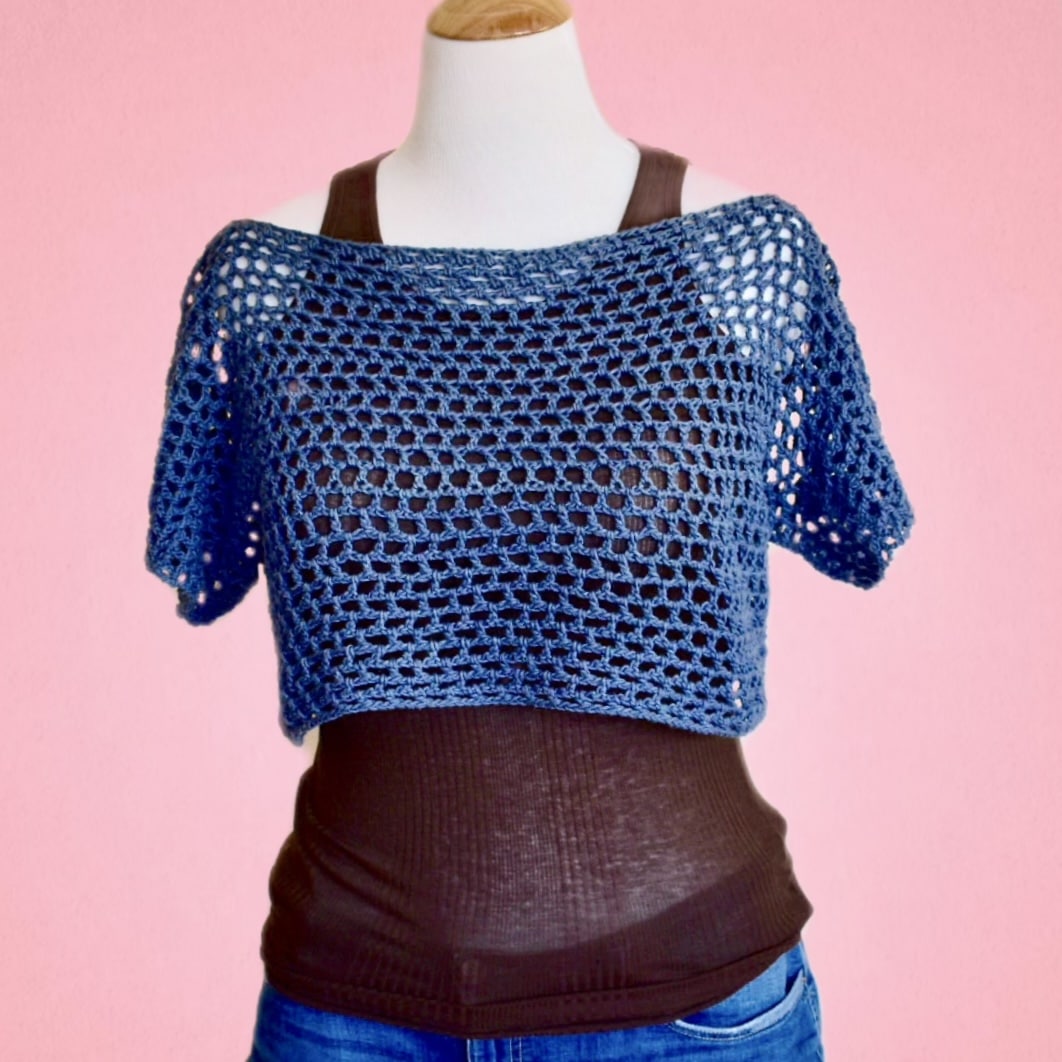 Honeycomb Mesh Crochet Crop-Top Pattern | FREE Crochet Pattern ...