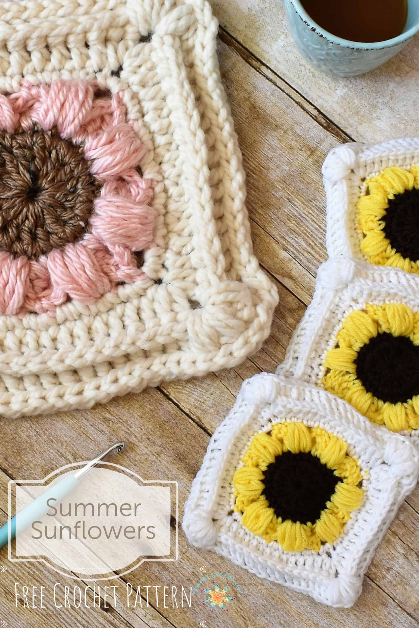 Sunflower Afghan Crochet Pattern - Afghan Blocks | Free Crochet Pattern ...