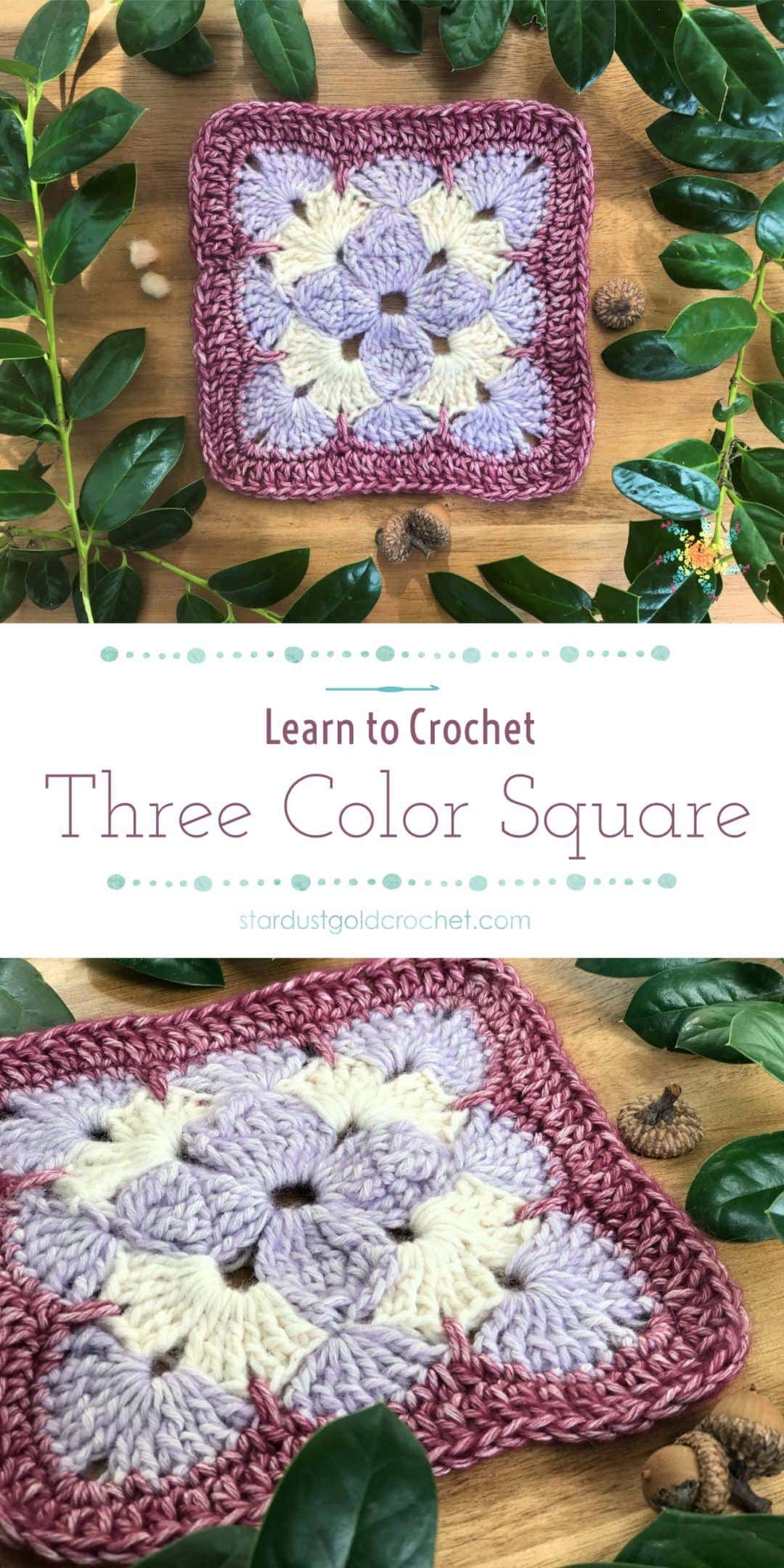 Three Color Square | Beginner Crochet Video Tutorial | Stitch Explorers ...