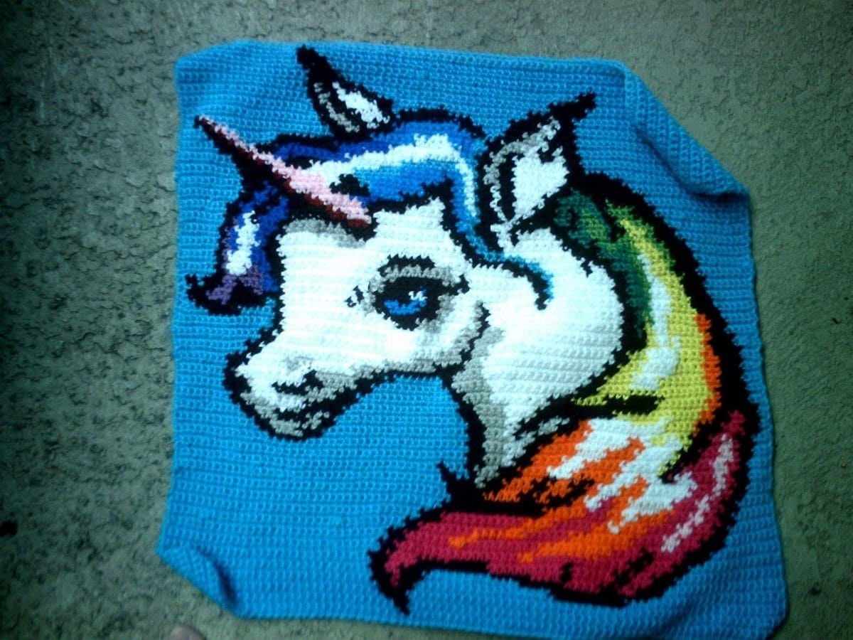 Rainbow Unicorn Graphgan C2C & Row by Row Written Pattern - Stardust ...