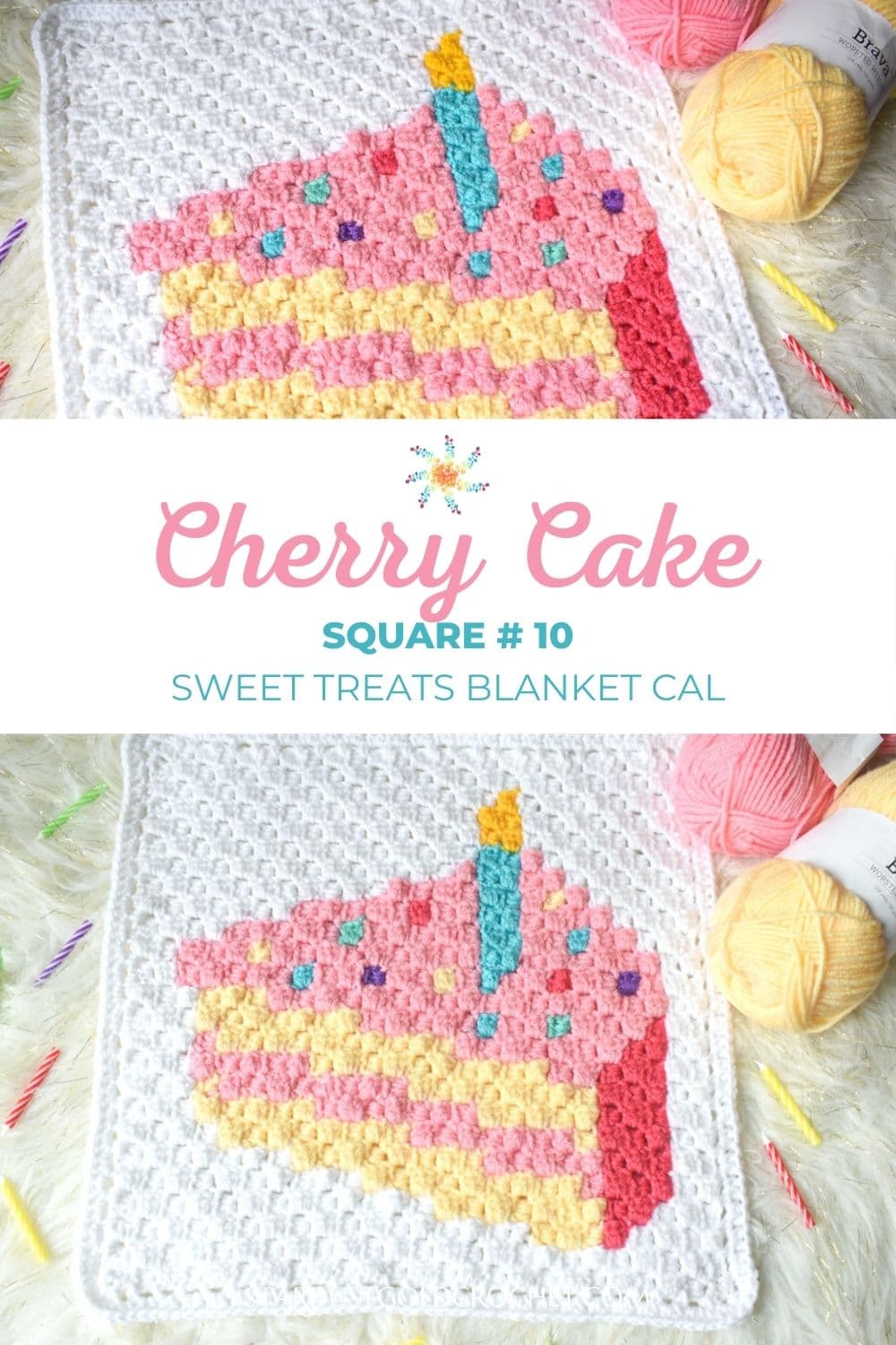 C2C Cherry Cake Crochet Blanket Square | Sweet Treats CAL Blog Hop ...