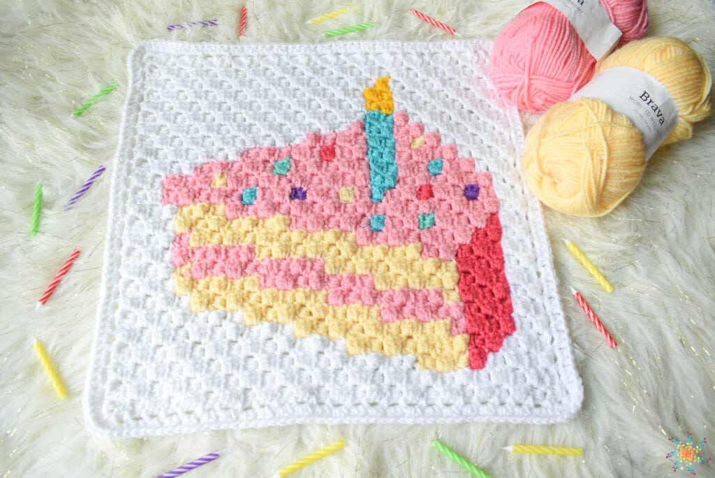 C2C Cherry Cake Crochet Blanket Square | Sweet Treats CAL Blog Hop ...