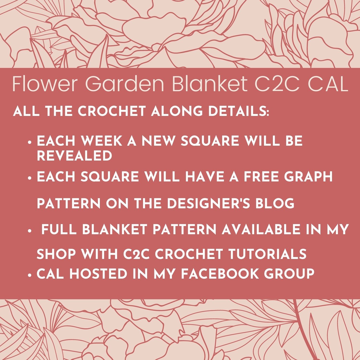 Flower Garden Blanket CAL | Free C2C Blanket Hosted by E'Claire Makery ...