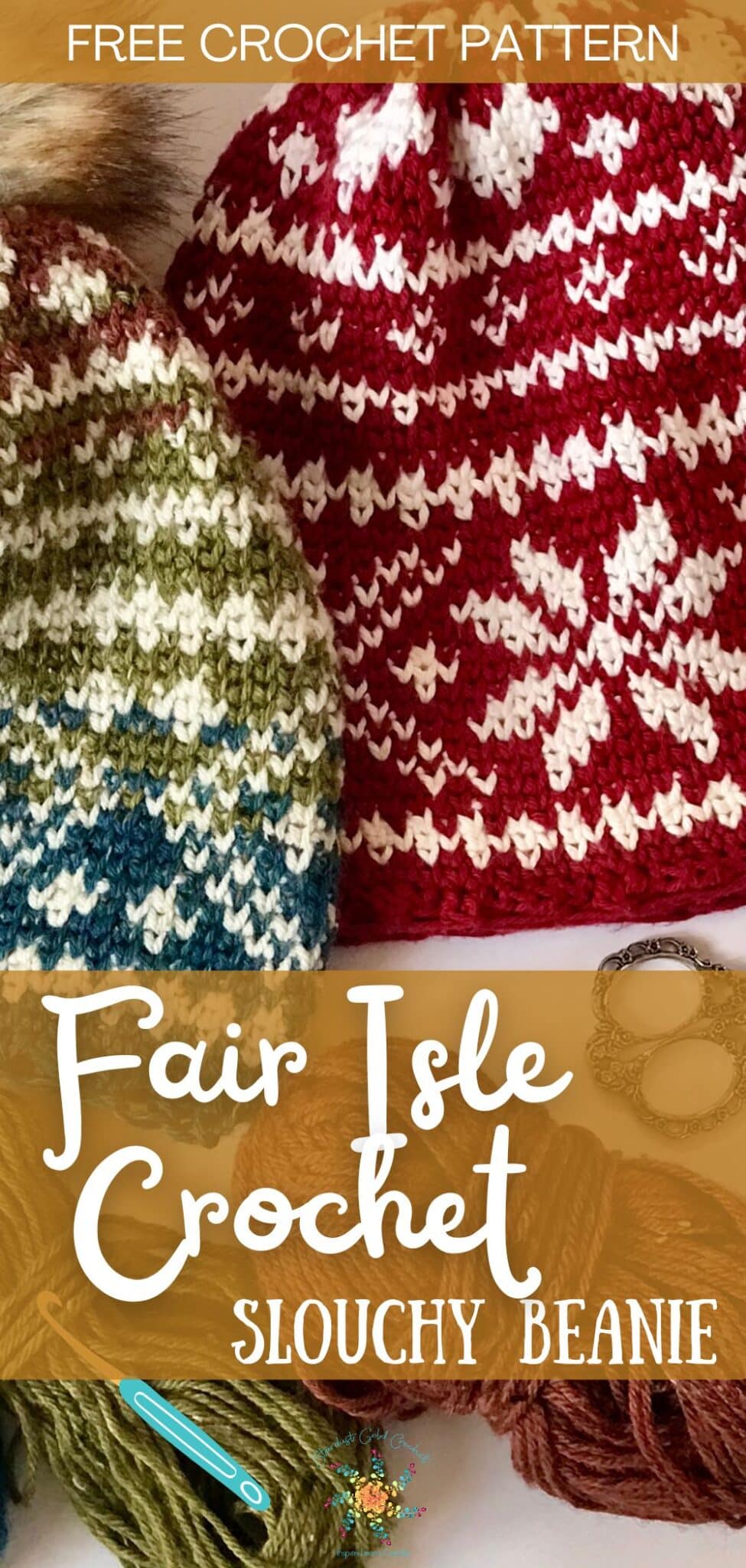 How to Crochet a Fair Isle Crochet Beanie Pattern (step-by-step ...