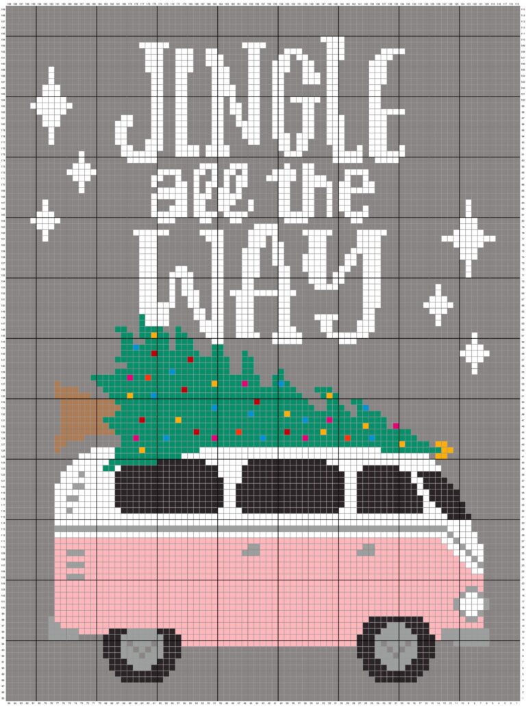 Vintage VW Bus Crochet Blanket Pattern (Retro Pink) - Stardust Gold Crochet