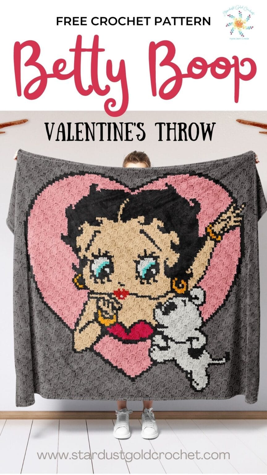 Valentine's Betty Boop Crochet Blanket (Free Crochet Pattern ...