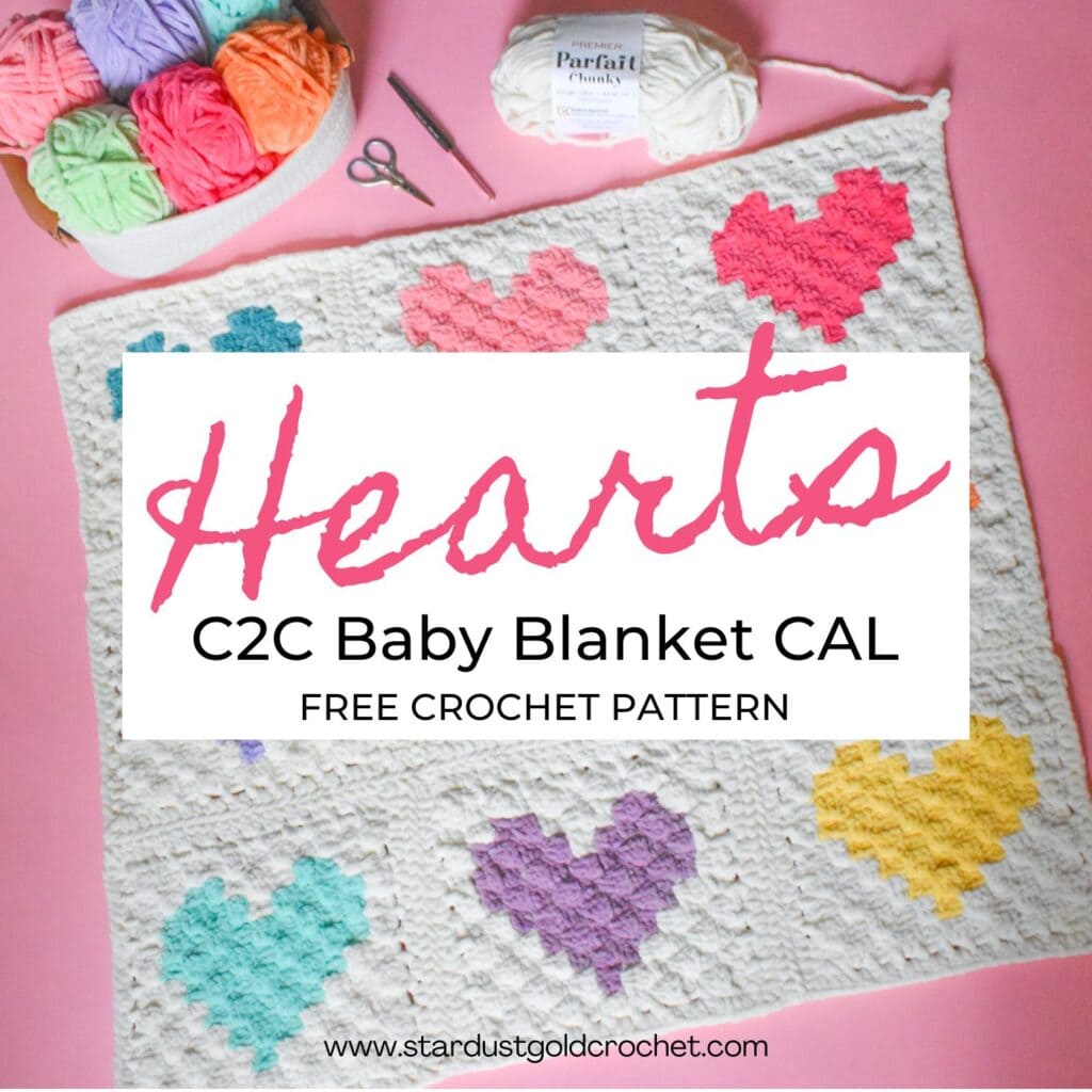 Hearts C2C Crochet Baby Blanket | Free Crochet Along & Pattern ...