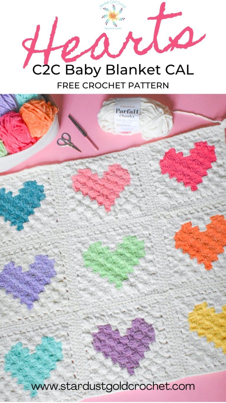 Hearts C2C Crochet Baby Blanket | Free Crochet Along & Pattern ...