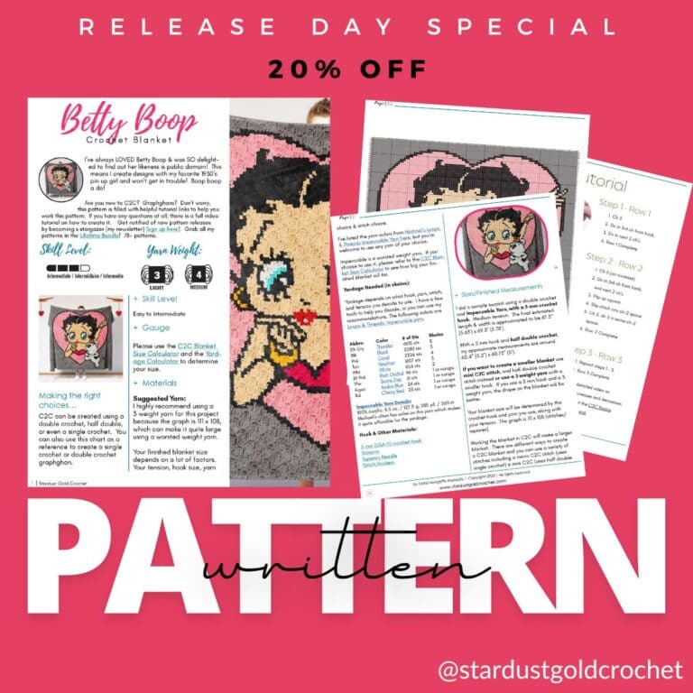 Valentine's Betty Boop Crochet Blanket (Free Crochet Pattern ...