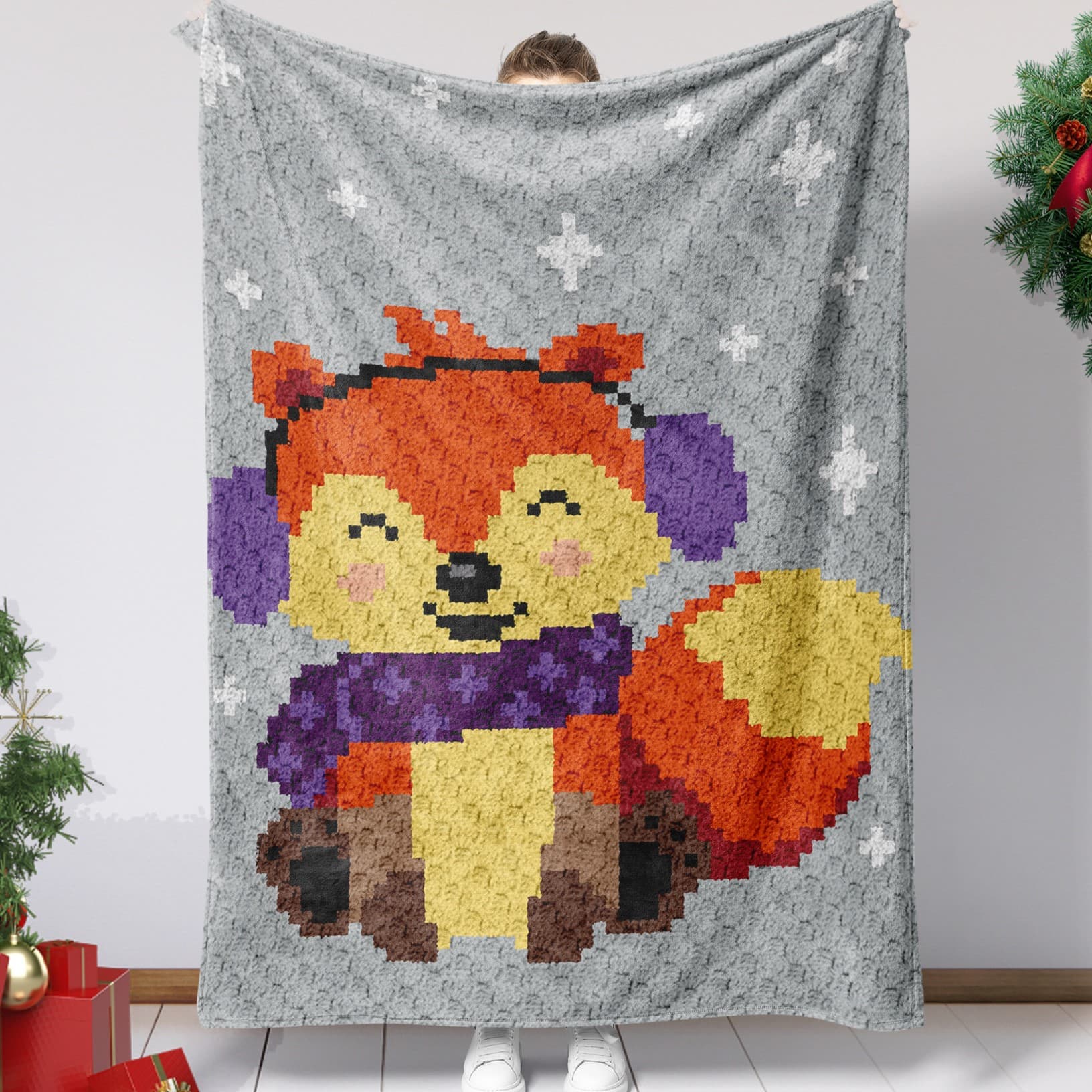 Cute Crochet Fox Blanket Pattern | Winter Woodland Animals CAL ...