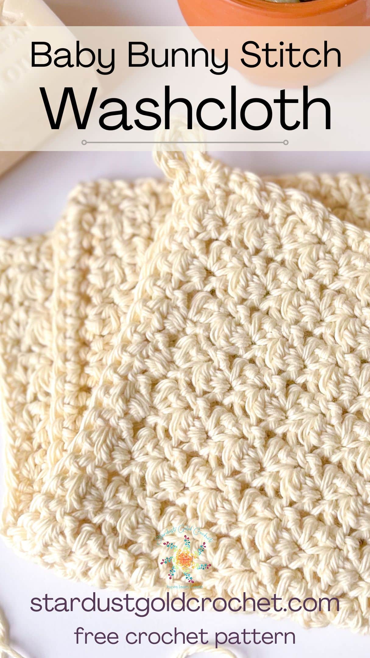 Crochet Washcloth Pattern (Free!) Soft and Simple - Stardust Gold Crochet