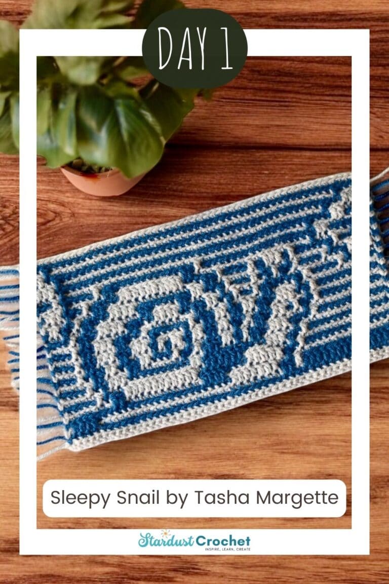 Sleepy Snail Mosaic Crochet Blanket Pattern - Stardust Gold Crochet