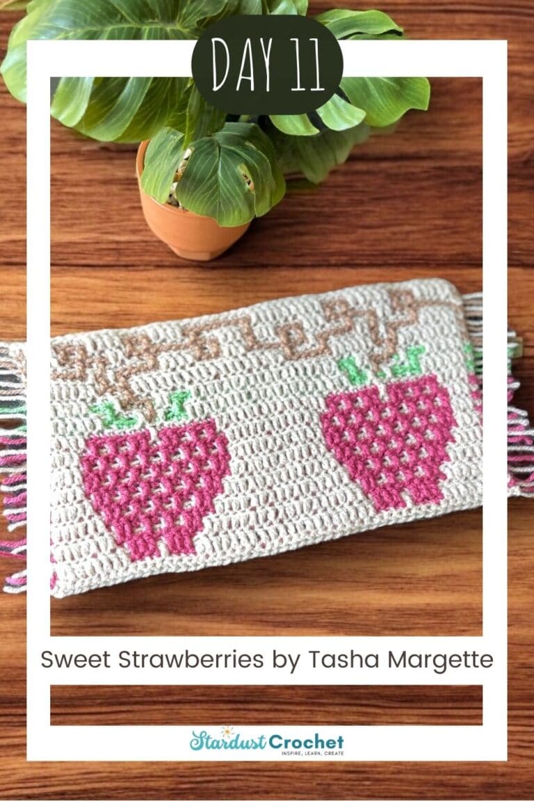 Sweet Strawberries Mosaic Crochet Blanket Pattern - Stardust Gold Crochet